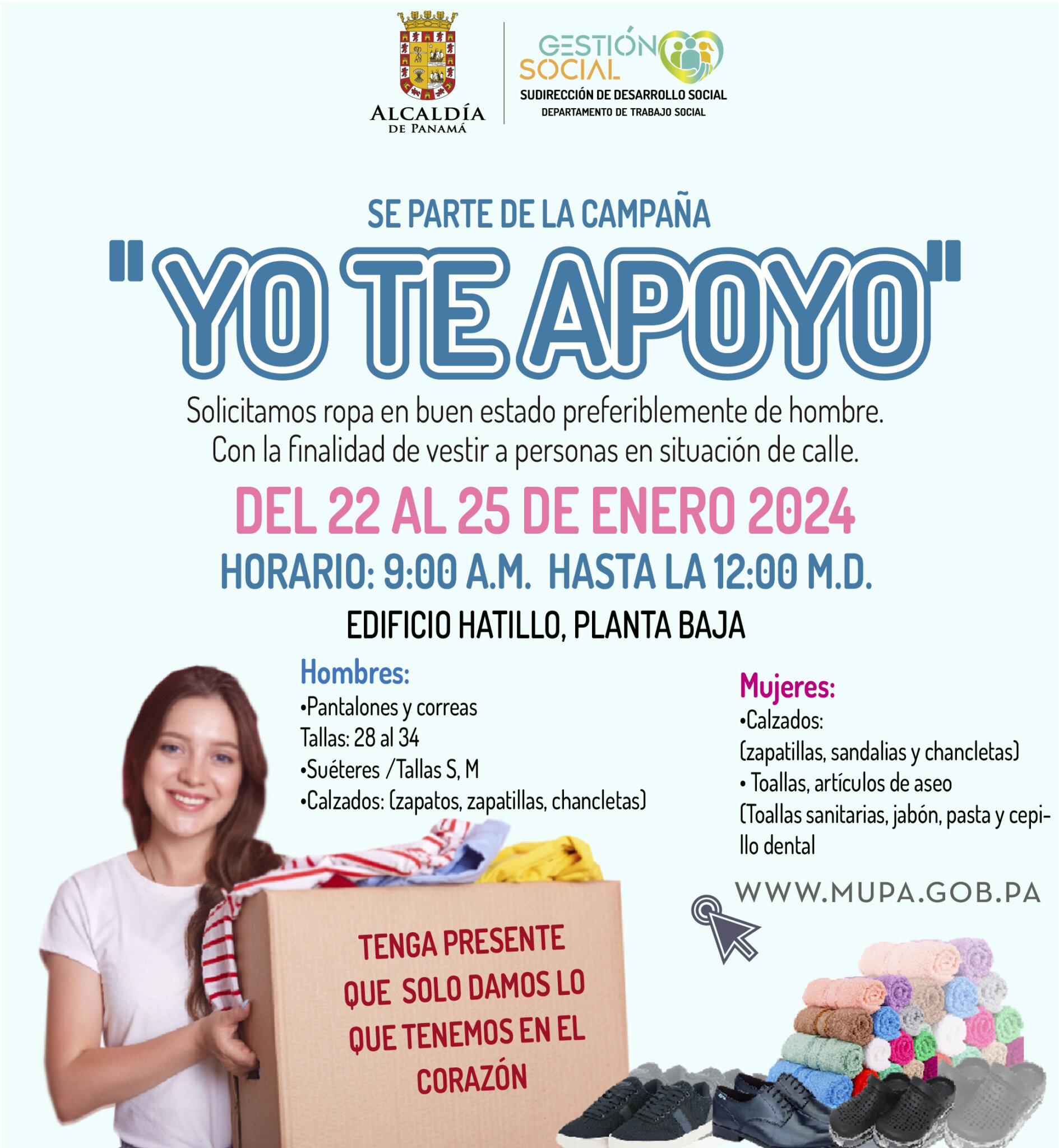 Campaña “Yo te Apoyo” recibe ropa en buen estado para personas en situación de calle